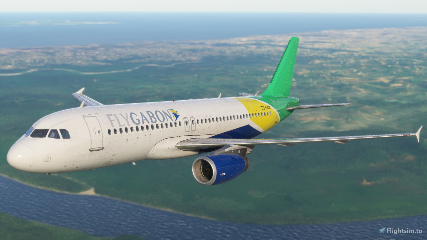 [Fenixsim A320 V2]Fly Gabon(AfriJet)￤ZS-GAB a oldalon. Microsoft Flight ...
