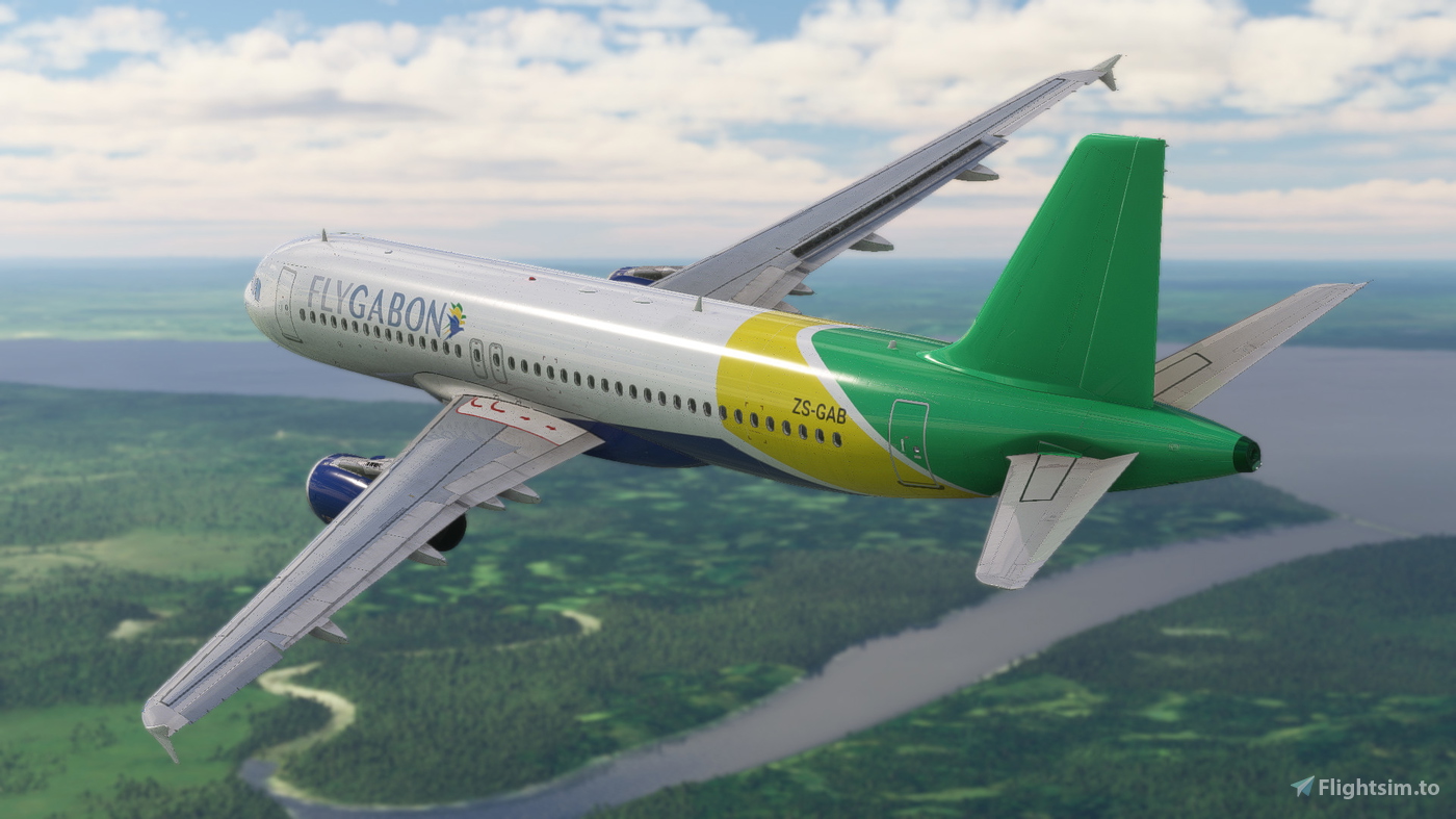 [Fenixsim A320 V2]Fly Gabon(AfriJet)￤ZS-GAB til Microsoft Flight ...