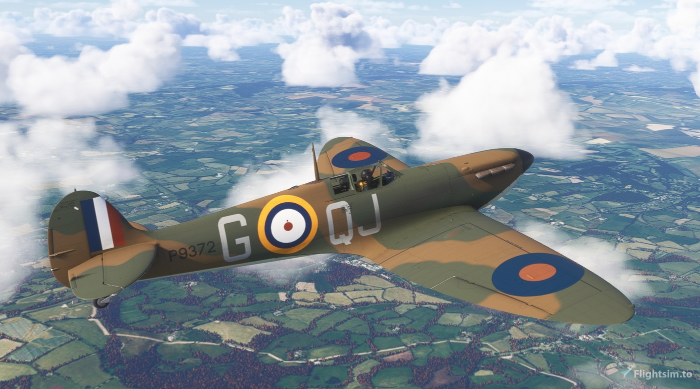 Flight Replicas Spitfire Mk.Ia P9372/G-CLIH per Microsoft Flight ...