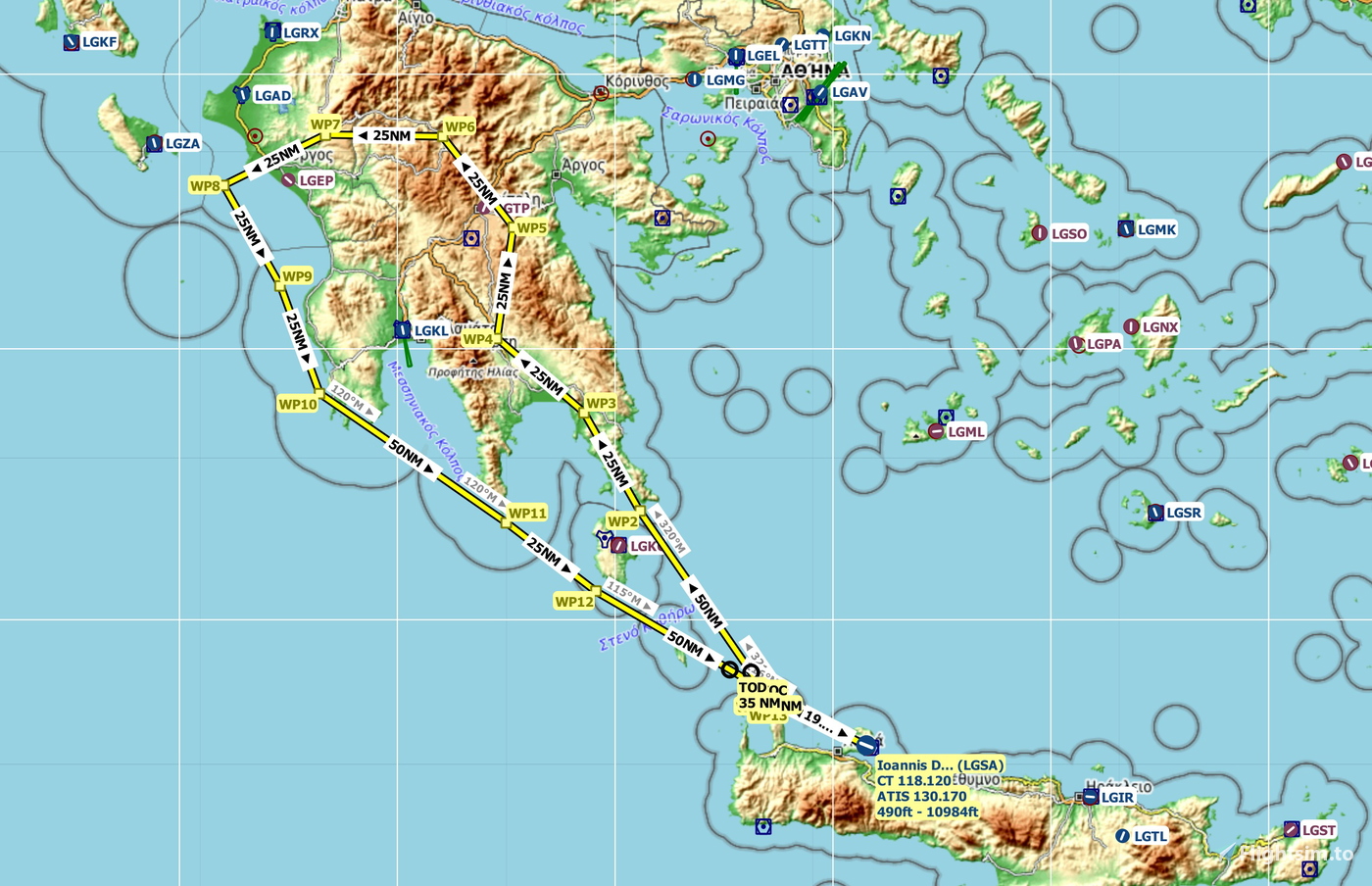 Fly below radar over Peloponnese Greece のために Microsoft Flight Simulator ...