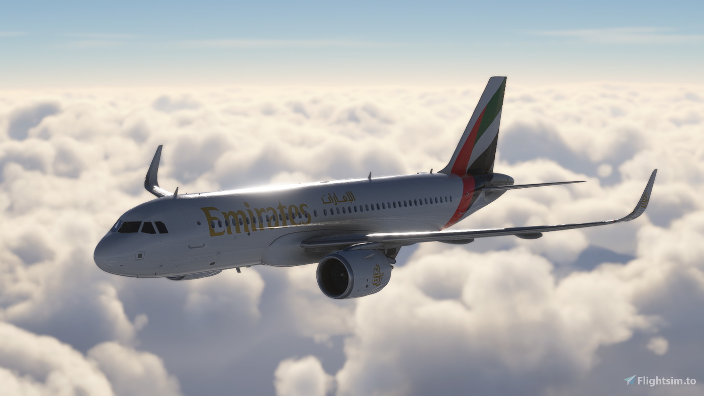 Fly Emirates for a320neo V2 | 4k para Microsoft Flight Simulator | MSFS