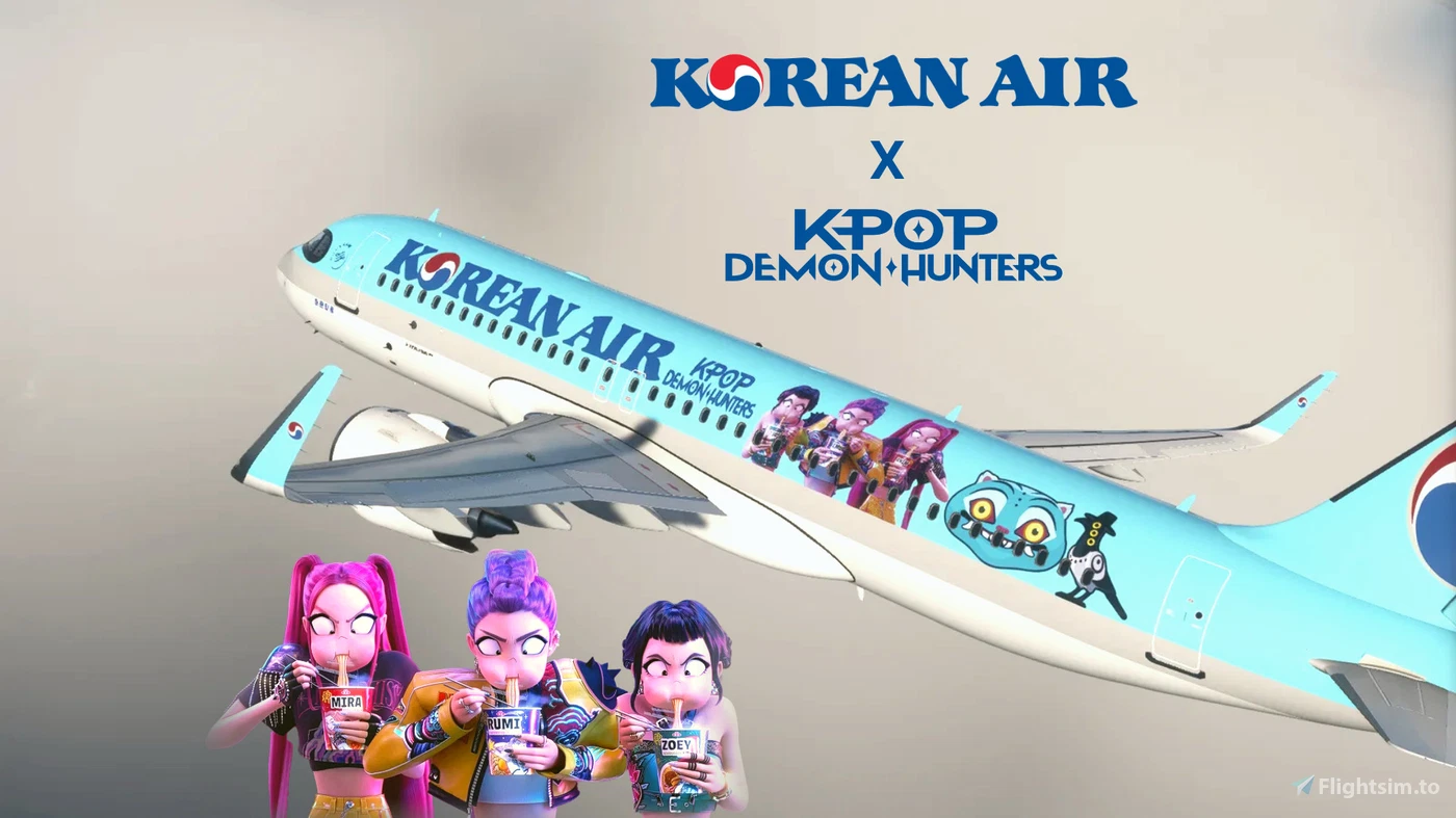 [A32NX] FlyByWire A320NX Korean Air - kpop-demon-hunter 8K pro ...
