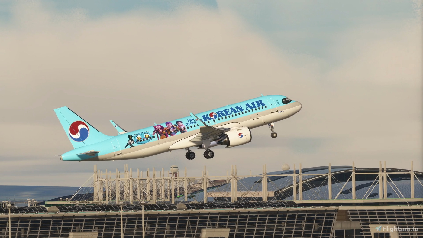 [A32NX] FlyByWire A320NX Korean Air - kpop-demon-hunter 8K 对于 Microsoft ...