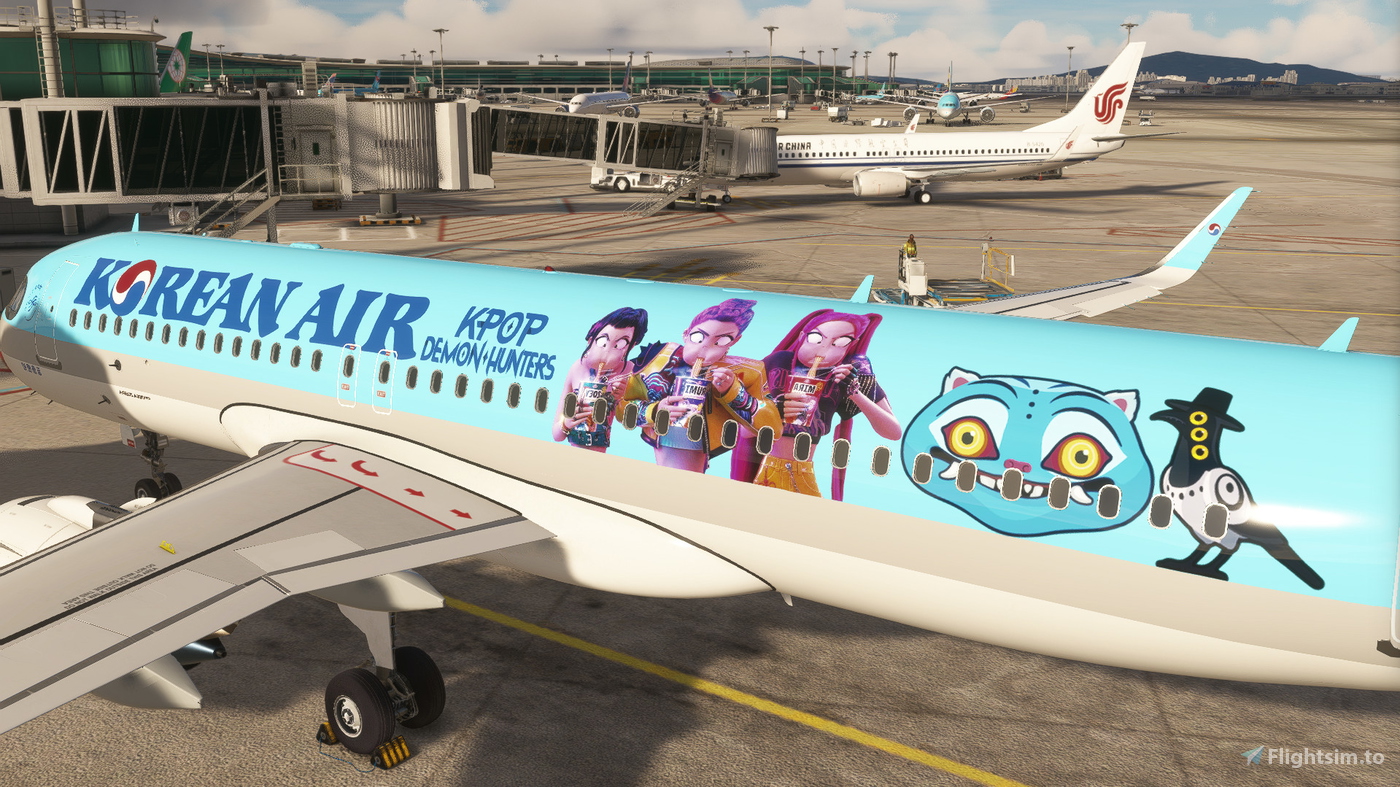 [A32NX] FlyByWire A320NX Korean Air - kpop-demon-hunter 8K for ...