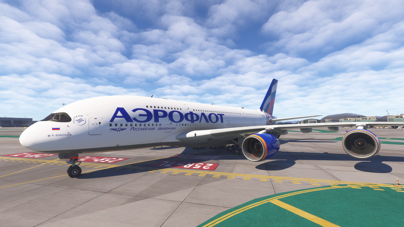FlyByWire A380-800 Aeroflot 2020 Livery 8K pour Microsoft Flight ...