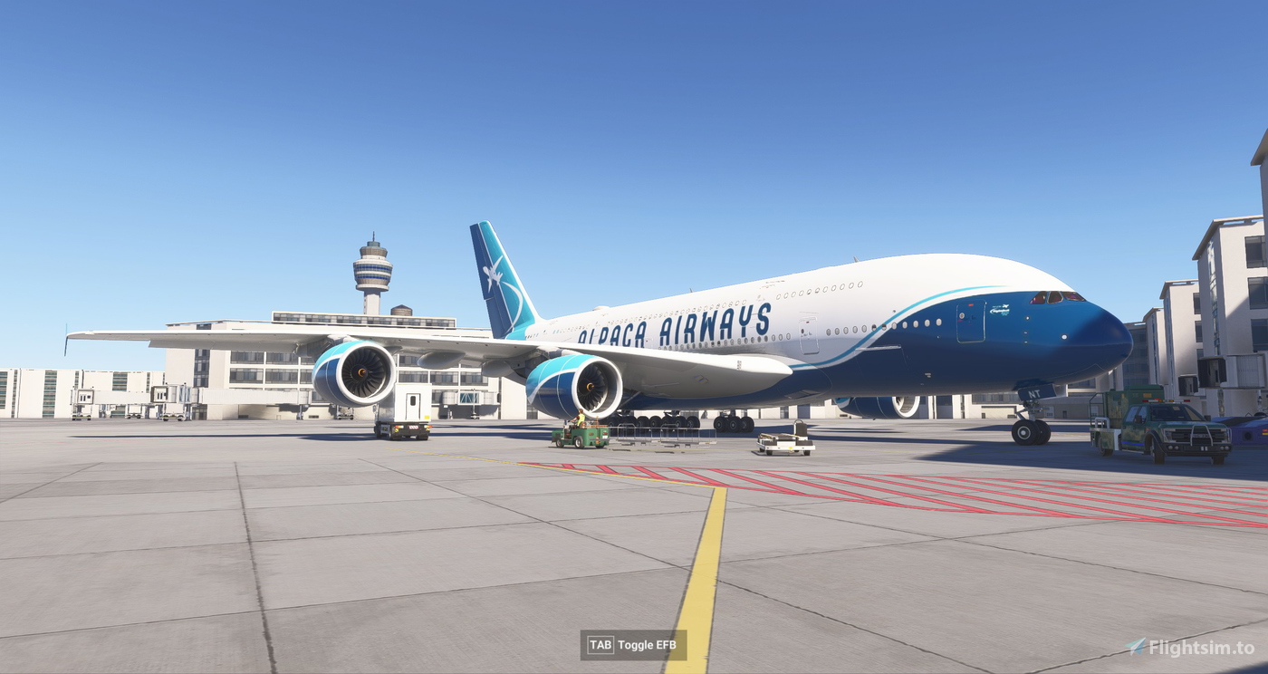 FlyByWire Airbus A380-842 Alpaca Airways для Microsoft Flight Simulator | MSFS