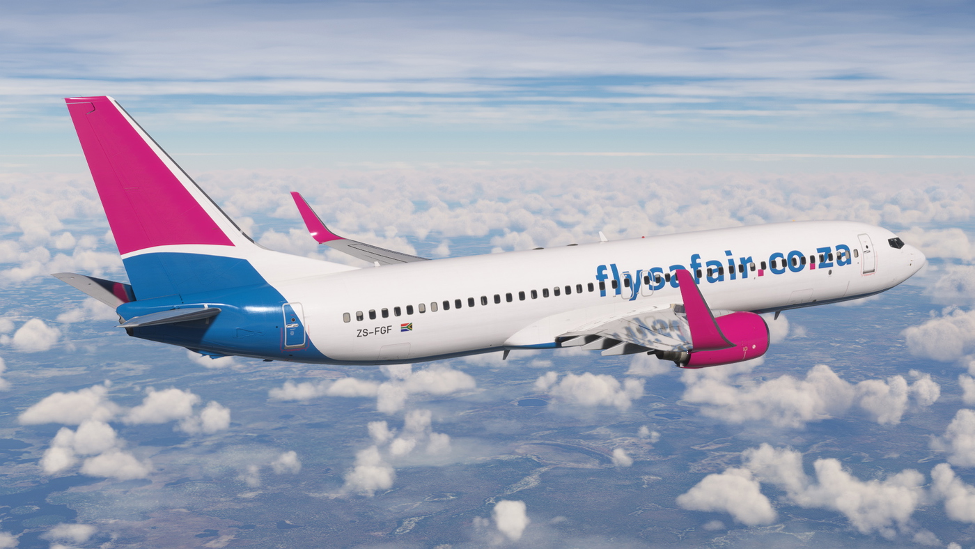 FlySafair Boeing 737-800 PMDG BW ZS-FGF за Microsoft Flight Simulator ...