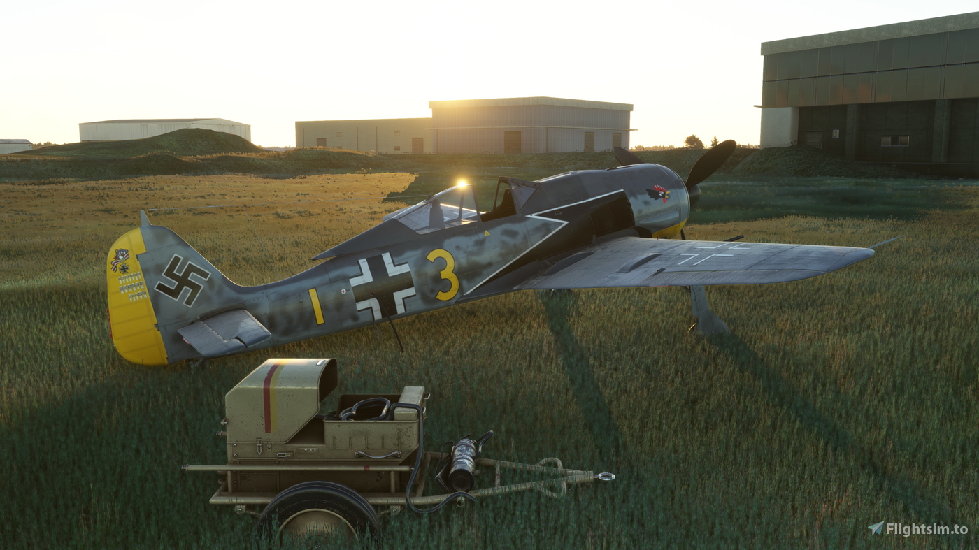 Focke Wulf Fw190A-5 W.Nr. 2648 "Gelbe 3" 9./JG 2 for Microsoft Flight Simulator | MSFS