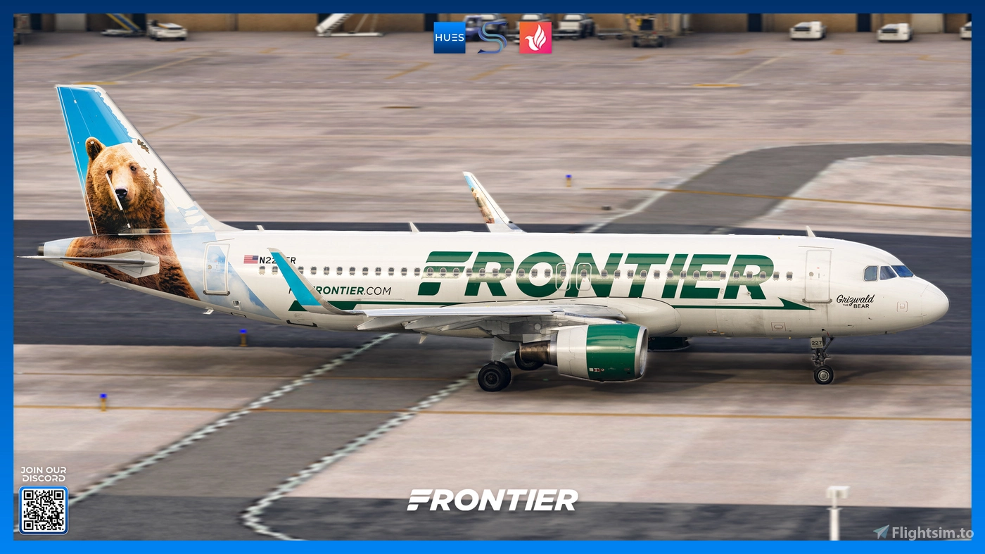 Frontier Airlines N227FR 'Grizwald the Bear' | Fenix A320 CFM SL | 8K & 4K for Microsoft Flight ...