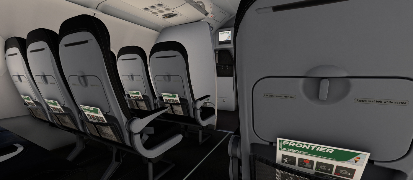FRONTIER N318FR Fuselage/Cabin (8k) for Fenix Simulation A320_CFM_SL ...