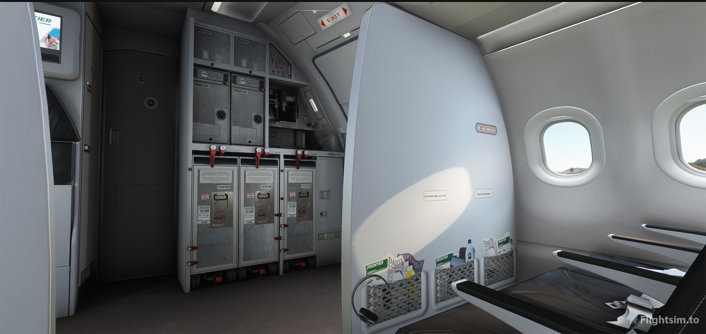 FRONTIER N330FR Fuselage/Cabin (8k) for Fenix Simulation A320-CFM_SL (fictional airframe) for ...