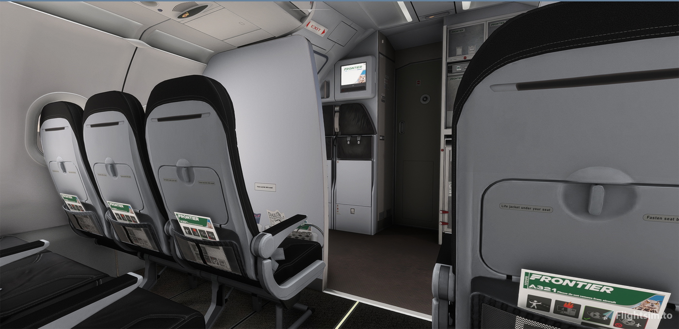 FRONTIER N701FR Fuselage/Cabin (8k) for Fenix Simulation A321-CFM_SL ...