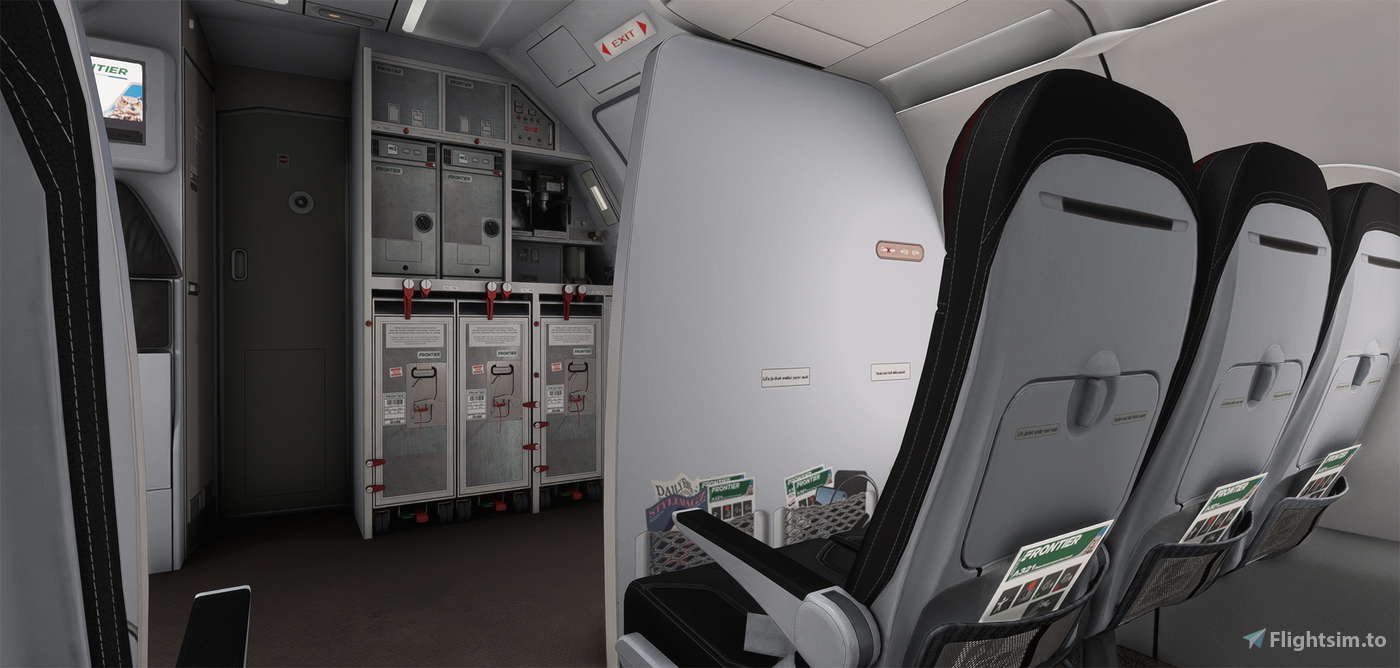 FRONTIER N701FR Fuselage/Cabin (8k) for Fenix Simulation A321-CFM_SL for Microsoft Flight ...