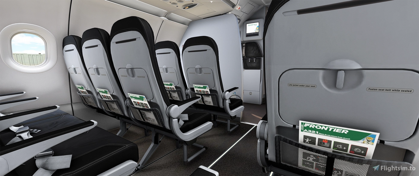 FRONTIER N712FR Fuselage/Cabin (8k) for Fenix Simulation A321-CFM _SL for Microsoft Flight ...