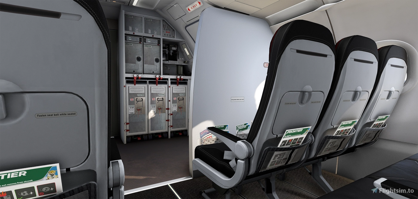FRONTIER N712FR Fuselage/Cabin (8k) for Fenix Simulation A321-CFM _SL for Microsoft Flight ...
