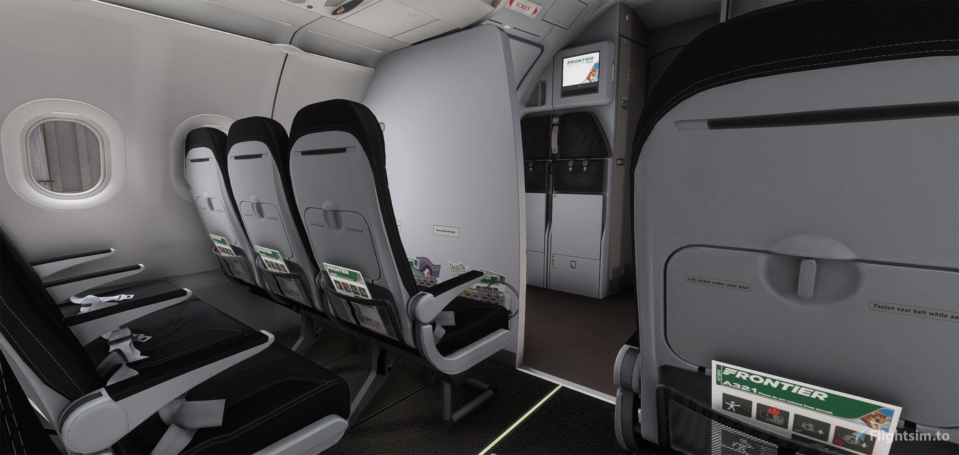 FRONTIER N718FR Fuselage/Cabin (8k) for Fenix Simulation A321-CFM_SL for Microsoft Flight ...
