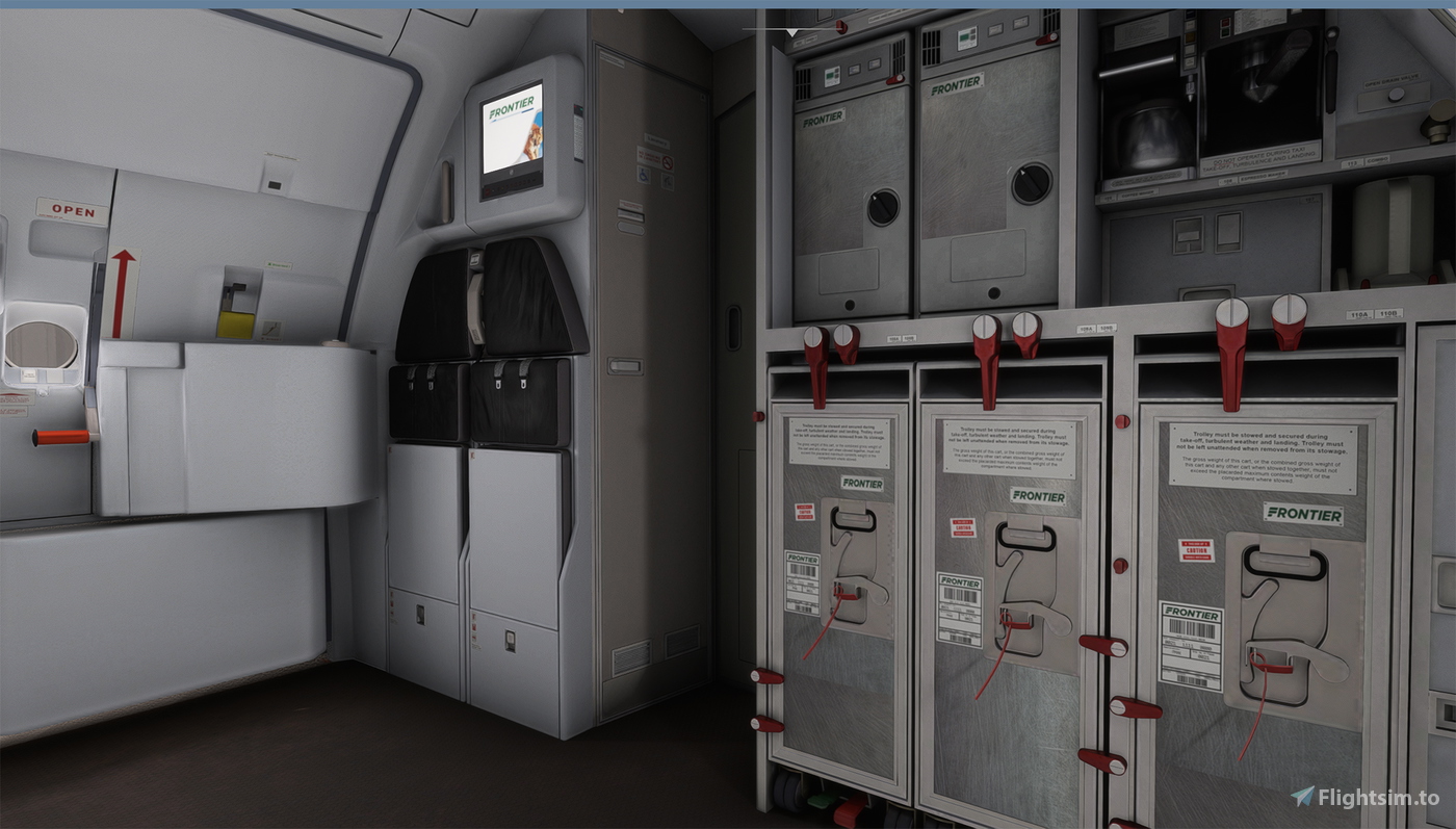 FRONTIER N718FR Fuselage/Cabin (8k) for Fenix Simulation A321-CFM_SL for Microsoft Flight ...