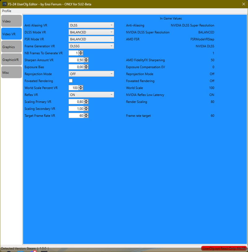 FS-24 UserCfg Editor for Microsoft Flight Simulator | MSFS