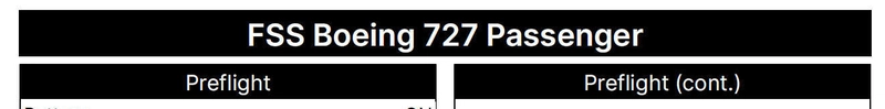 FSS Boeing 727 Passenger Checklist (no assists) for Microsoft Flight ...