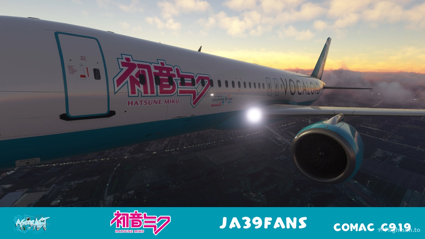 FYCYC C919 Miku 初音ミク JA39FANS 8K |Fictional für Microsoft Flight Simulator | MSFS