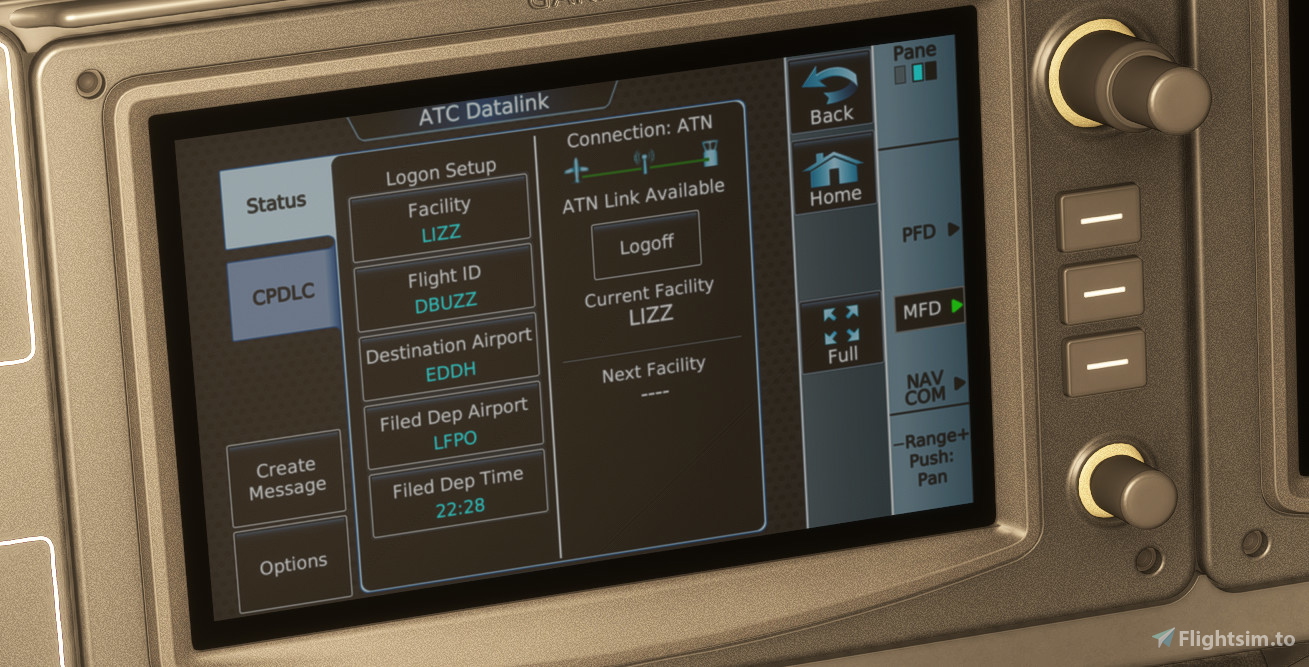 Garmin 3000/5000 CPDLC and Simbrief for Microsoft Flight Simulator | MSFS