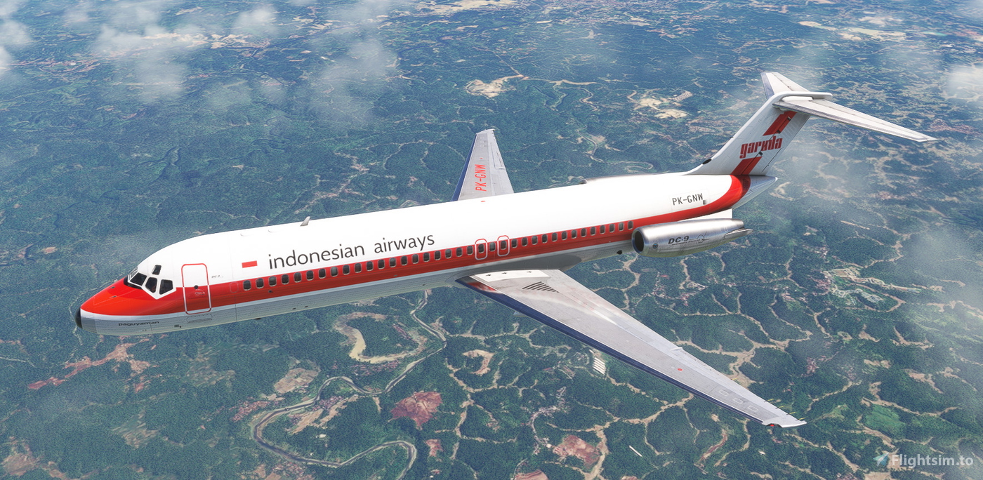 Garuda Indonesian Airways - PK-GNW -SkySimulations DC9-30 w/cabin for Microsoft Flight Simulator ...