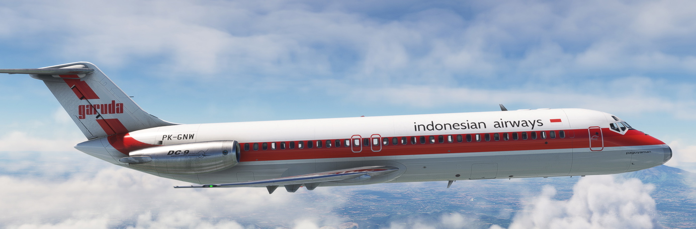 Garuda Indonesian Airways - PK-GNW -SkySimulations DC9-30 w/cabin for ...