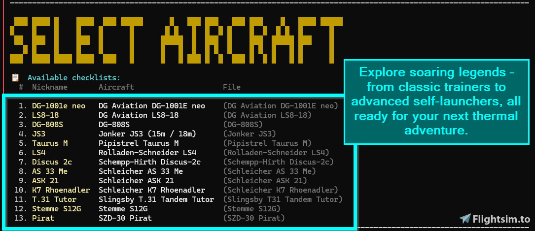 Flightsim.to - Activities - Update - Glider Checklist Collection ...