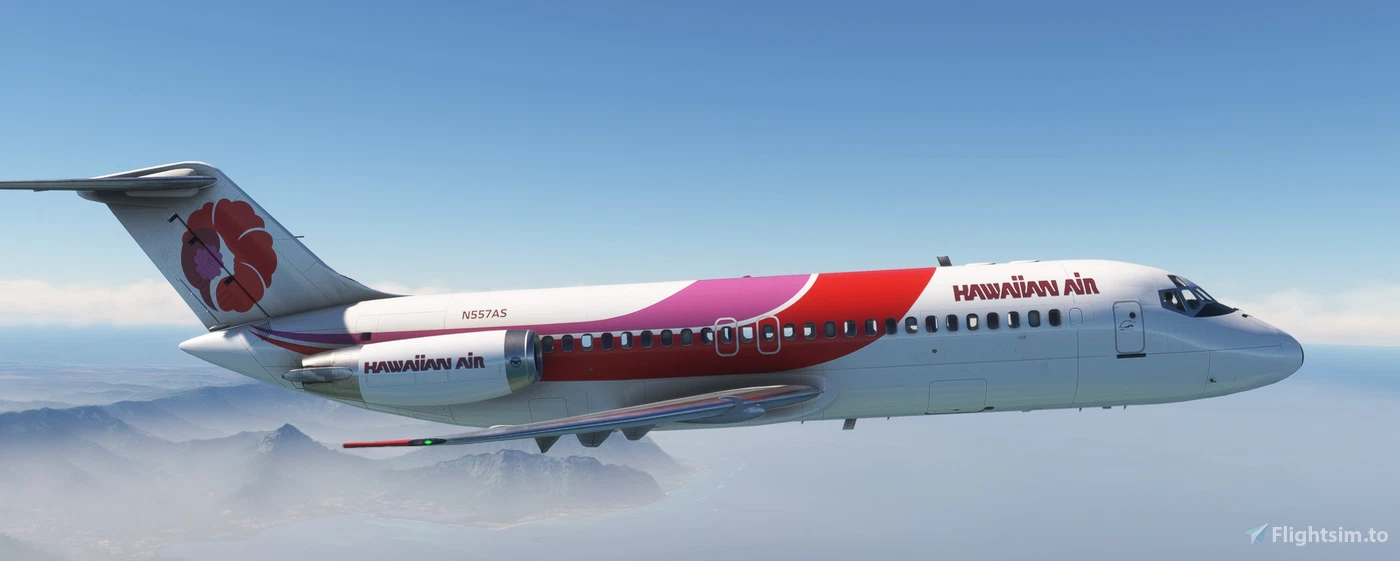 HAWAIIAN AIR - N557AS -SkySimulations DC9-10 w/cabin のために Microsoft ...