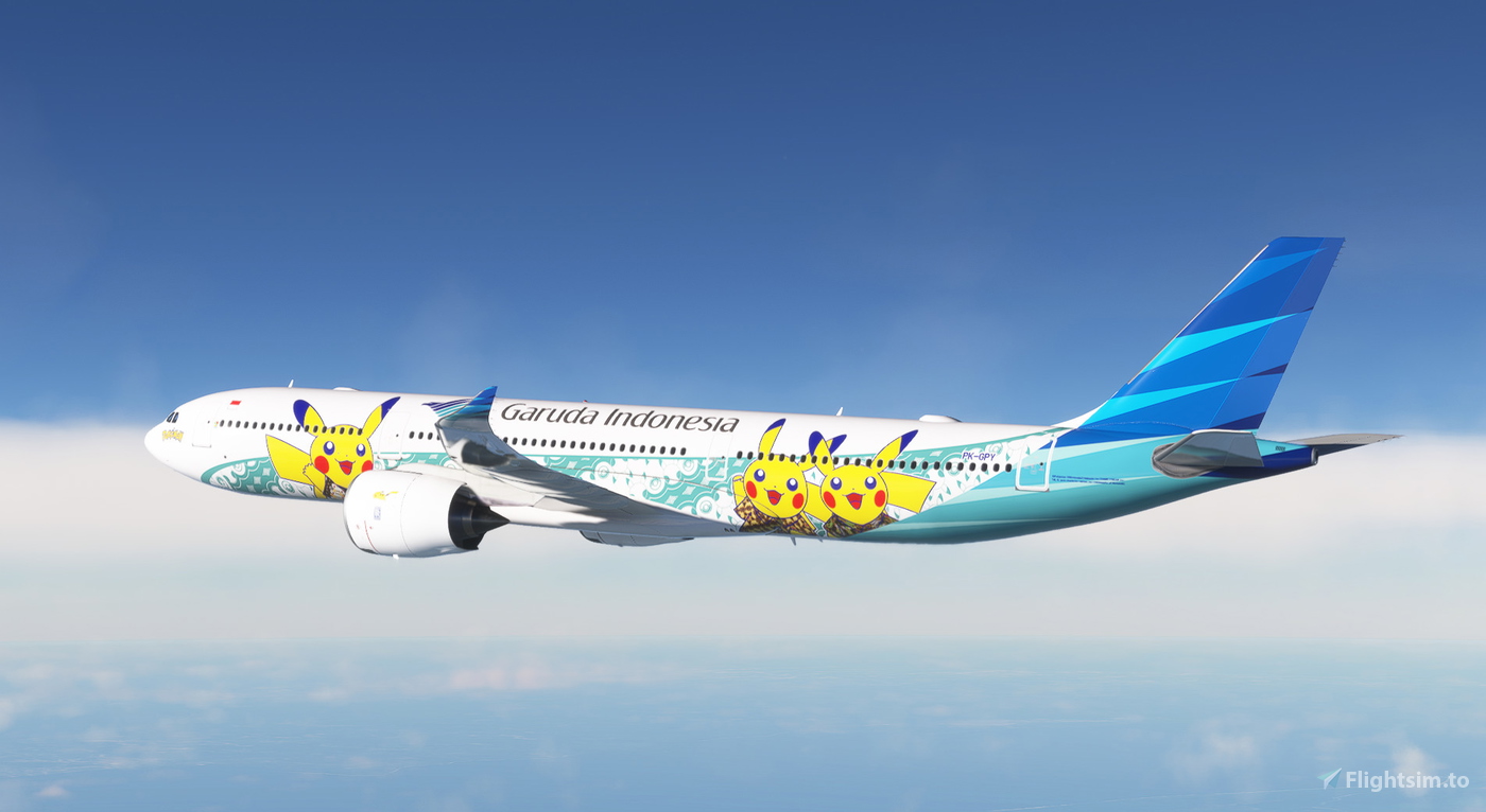 Headwind Simulations Airbus A330-900neo Garuda Indonesia "Pikachu Jet ...