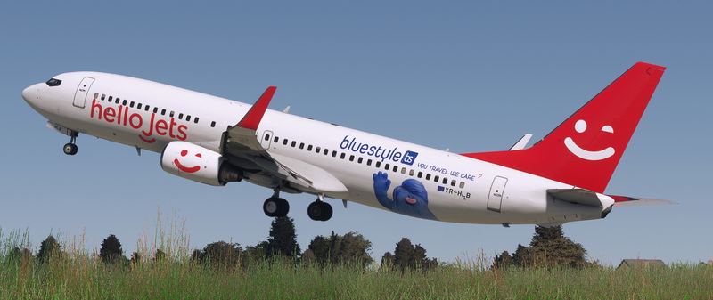 Hello Jets B737-800 Bluestyle Livery Pack 对于 Microsoft Flight Simulator ...