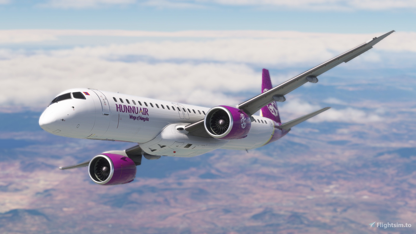 Hunnu Air | VirtualCol E195-E2 (EI-HUN) 对于 Microsoft Flight Simulator | MSFS
