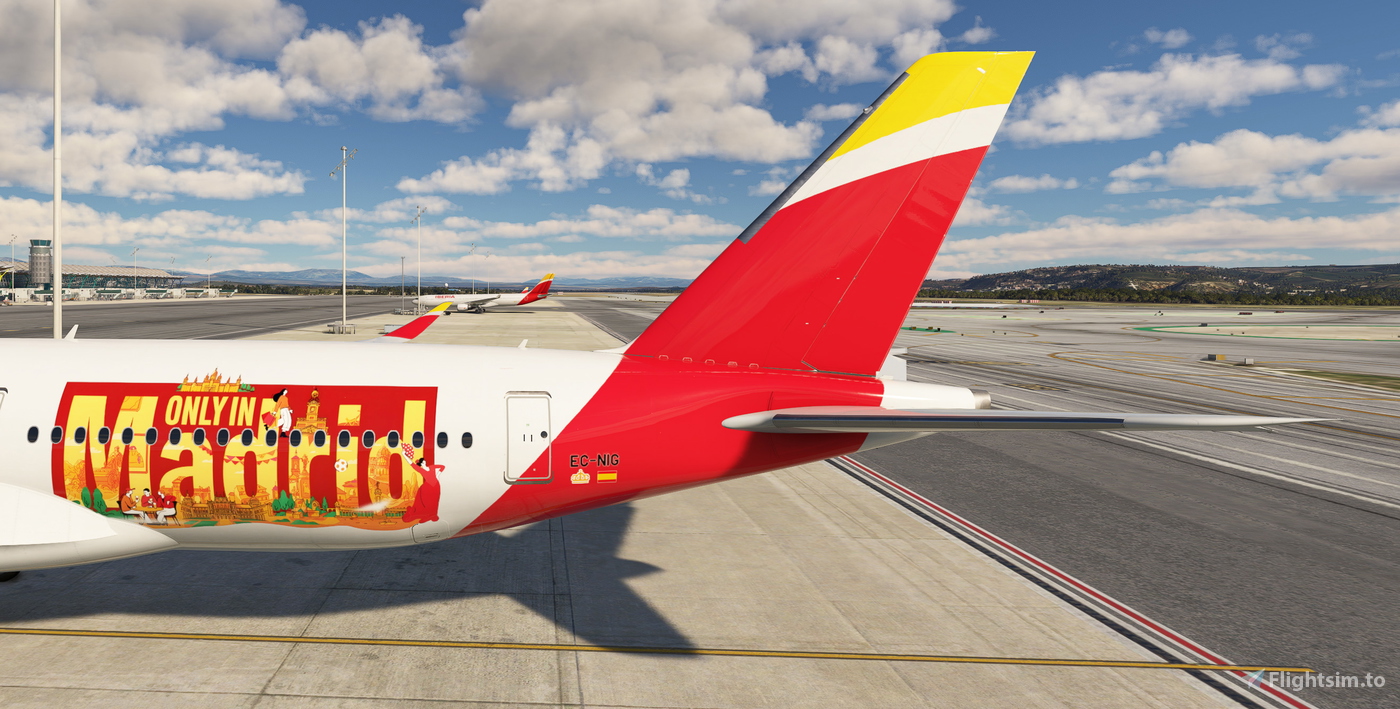 Iberia Airbus A350-941 EC-NIG with sticker "Only Madrid" for Microsoft ...
