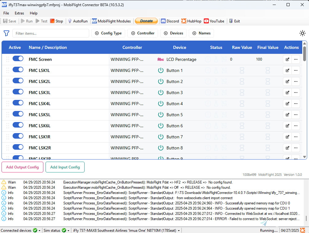 iFly 737 MAX - Winwing PFP7 - Mobiflight Profile for Microsoft Flight ...