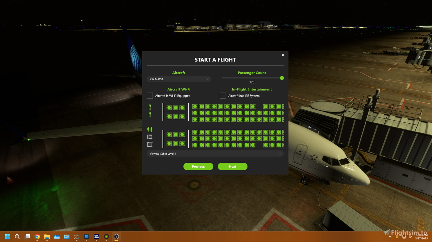 PACX-Ifly 737 Max 8 Cabin Layout pour Microsoft Flight Simulator | MSFS