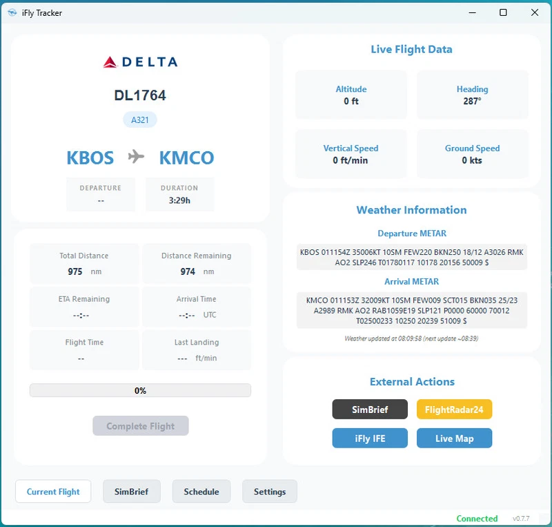 iFly Schedules Tracker for Microsoft Flight Simulator | MSFS