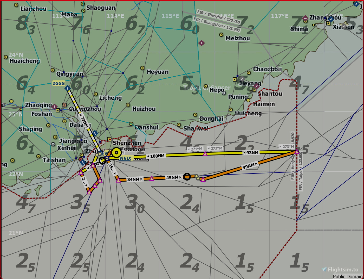 IFR Kai Tak International Airport (VHHX) to Hong Kong Intl (VHHH) для ...