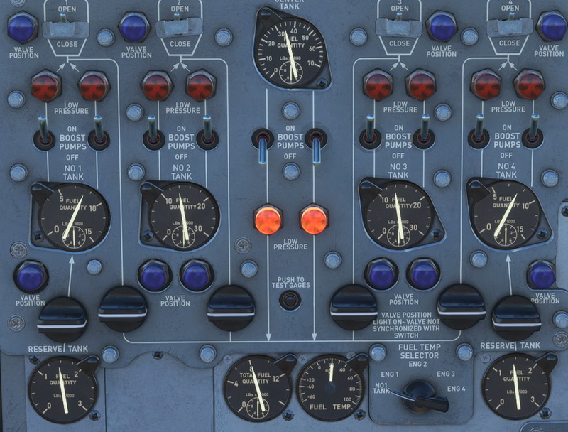 Improved panel and Imperial (Lbs) fuel gauges for the AH Boeing 707 for ...