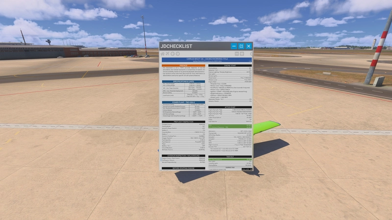 JayDee´s Ingame Toolbar Checklists for Microsoft Flight Simulator | MSFS