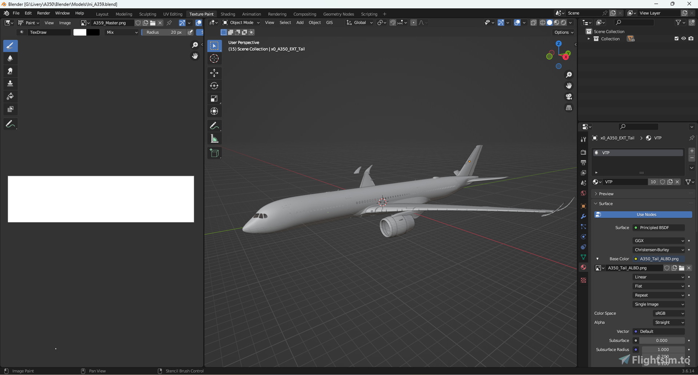 Inibuild A350-900 Blender Ready to Paint 对于 Microsoft Flight Simulator | MSFS