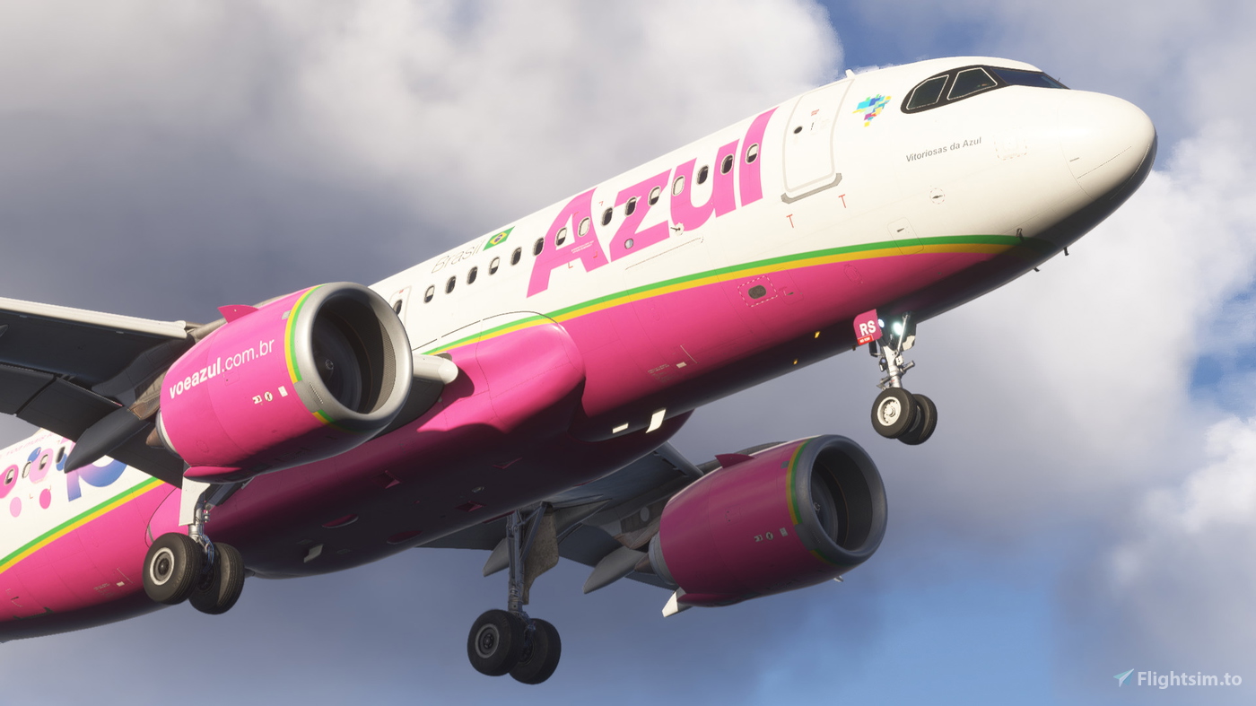 iniBuilds A320neo | Azul Rosa 10 Anos - PR-YRS | Vitoriosas da Azul | 8K w/Cabin para Microsoft ...