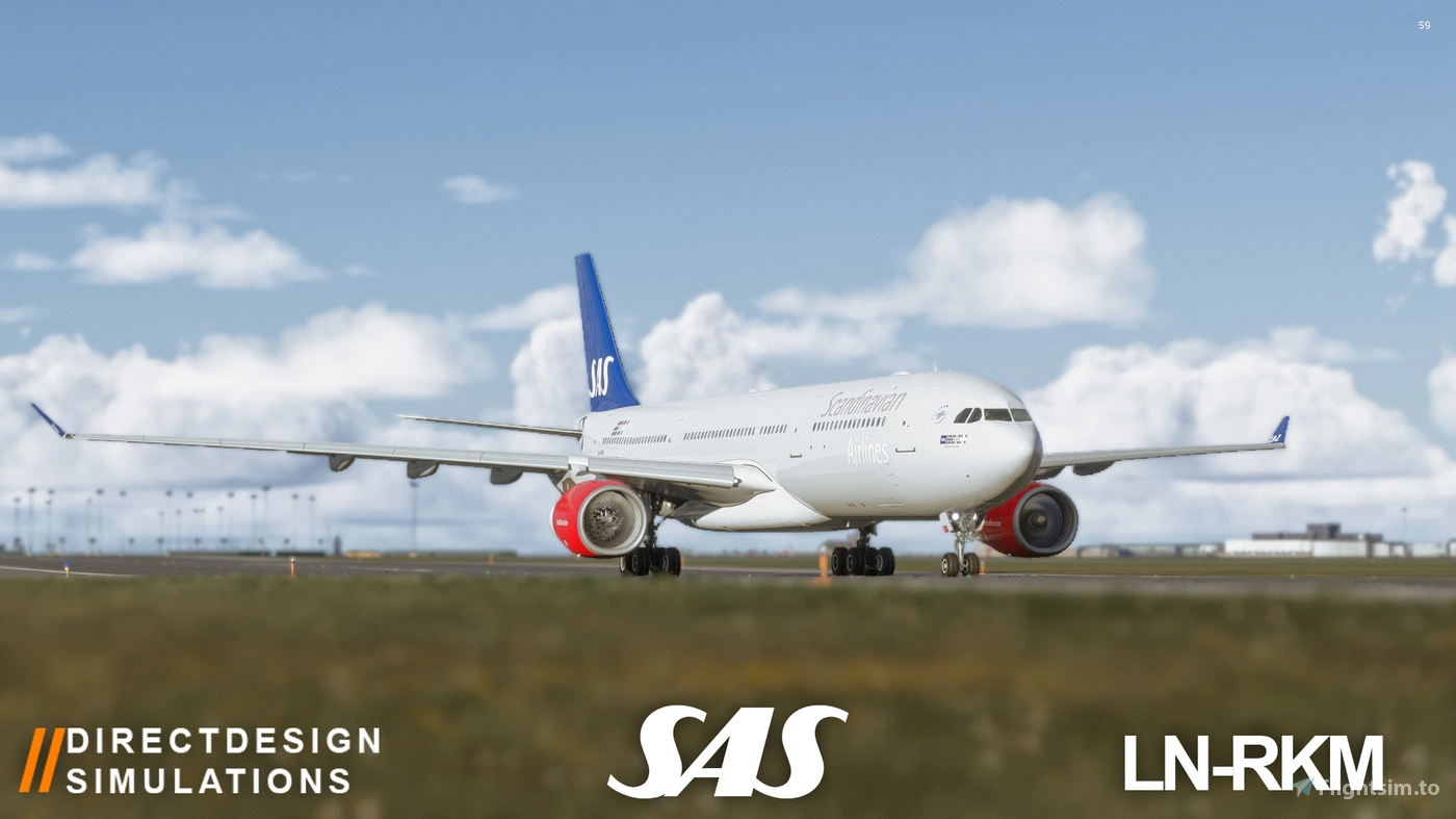 iniBuilds A330-300 SAS LN-RKM | 8K MSFS2024 för Microsoft Flight Simulator | MSFS