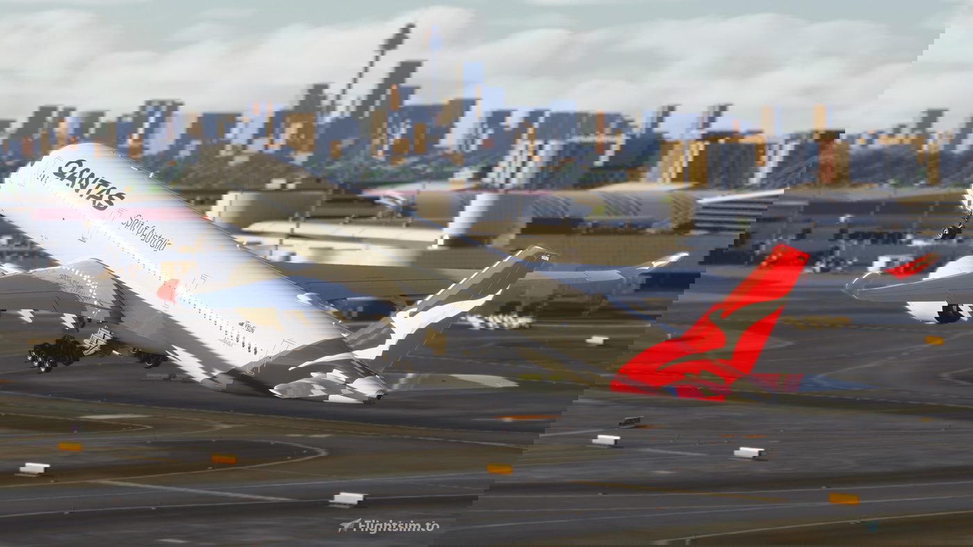 iniBuilds A350-1000 Qantas Airways VH-SUN with Cabin para Microsoft Flight Simulator | MSFS