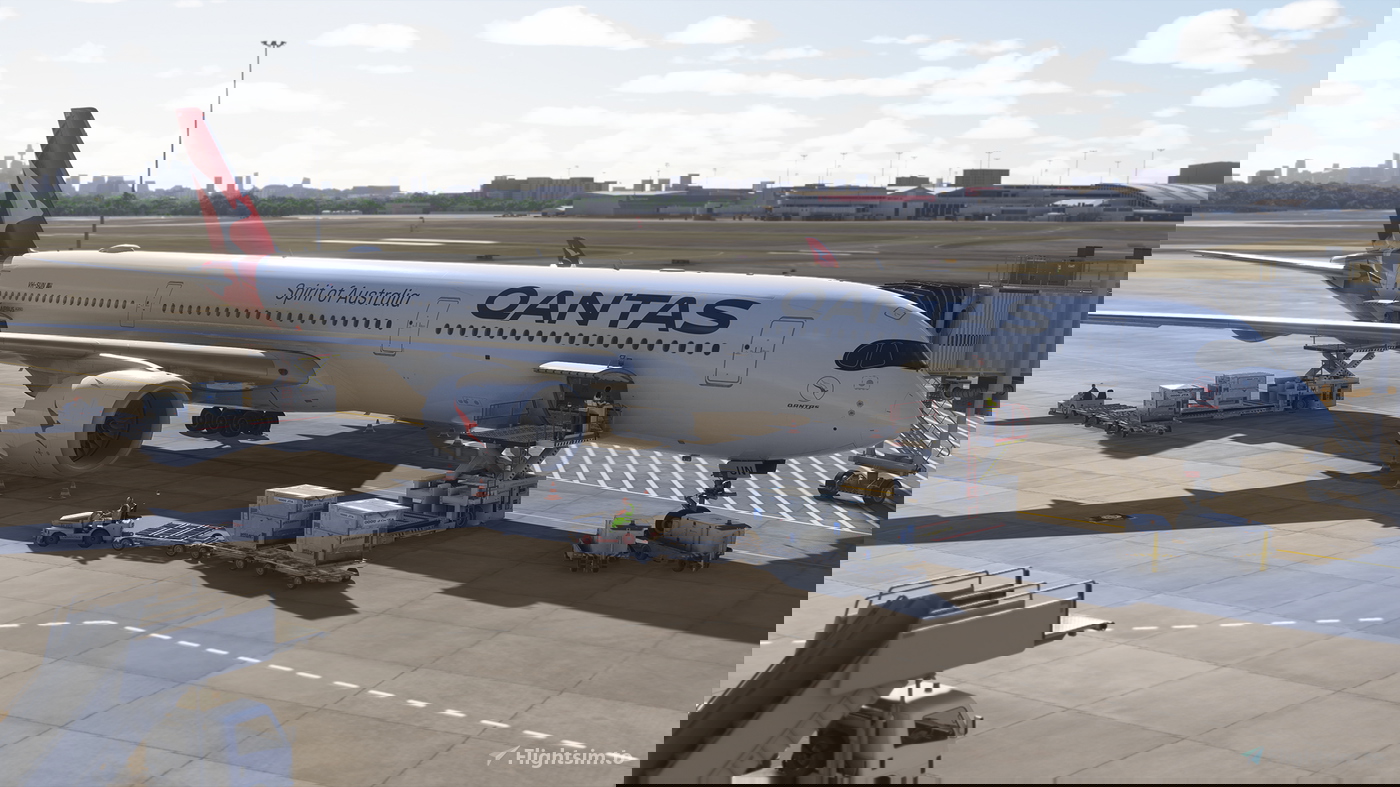 iniBuilds A350-1000 Qantas Airways VH-SUN with Cabin para Microsoft Flight Simulator | MSFS