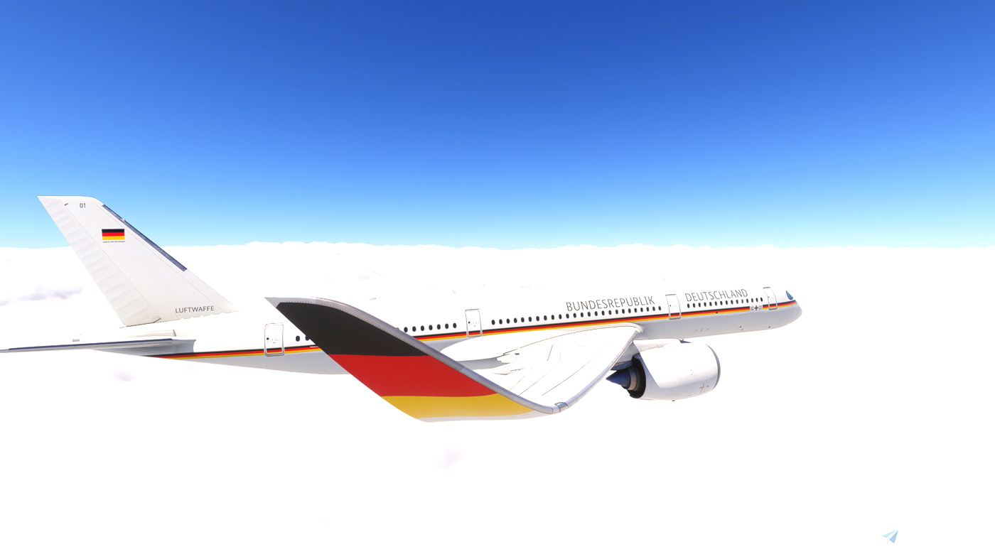 iniBuilds A350-900 /w cabin German Luftwaffe complete Fleet[8K][4K] のため ...