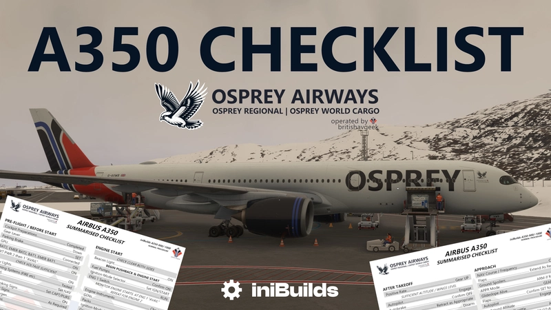 Checklists for iniBuilds A350 Airliner on Microsoft Flight Simulator