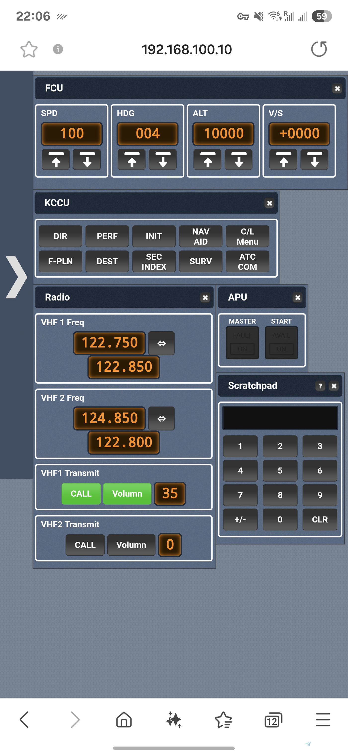 inibuilds A350 web remote for Microsoft Flight Simulator | MSFS