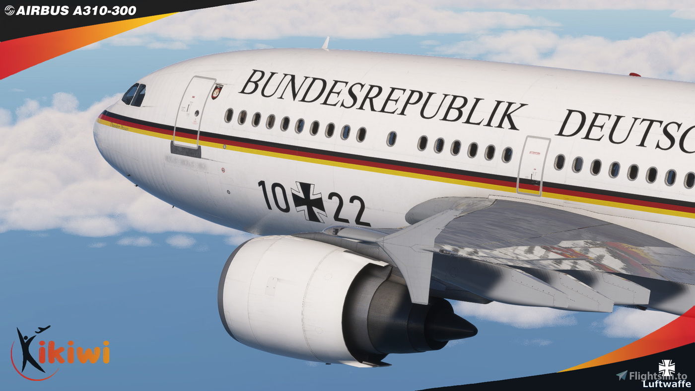 iniBuilds Airbus A310-300 German Air Force 10+22 für Microsoft Flight Simulator | MSFS