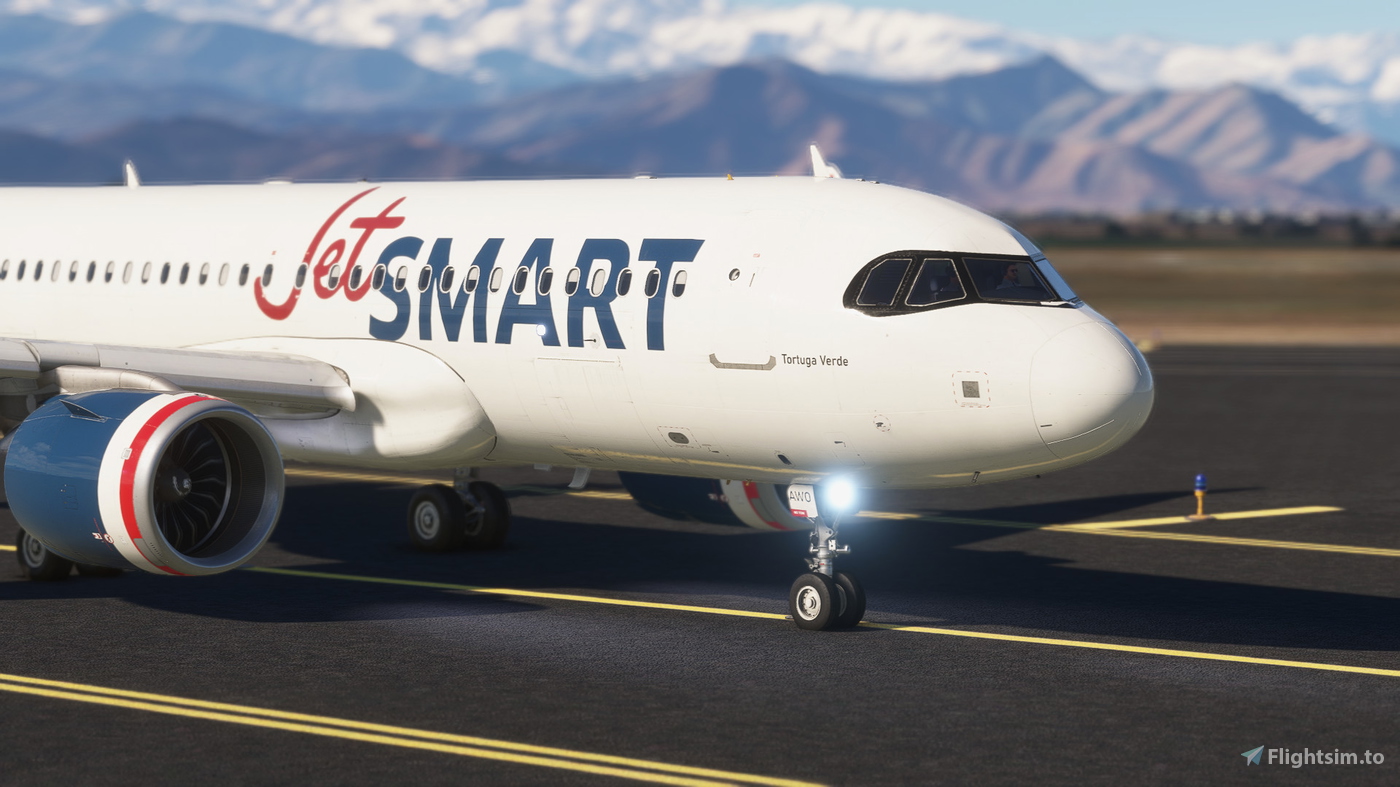 Inibuilds Airbus A320neo V2 JetSMART CC-AWO (Tortuga Verde) 对于 Microsoft Flight Simulator | MSFS