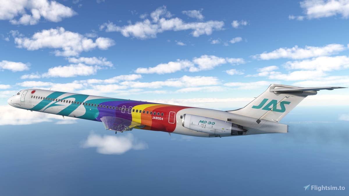 JAS MD-90 Akira Kurosawa Rainbow #1 | JA8004 | +Cabin | Maddog X MD-88 for Microsoft Flight ...